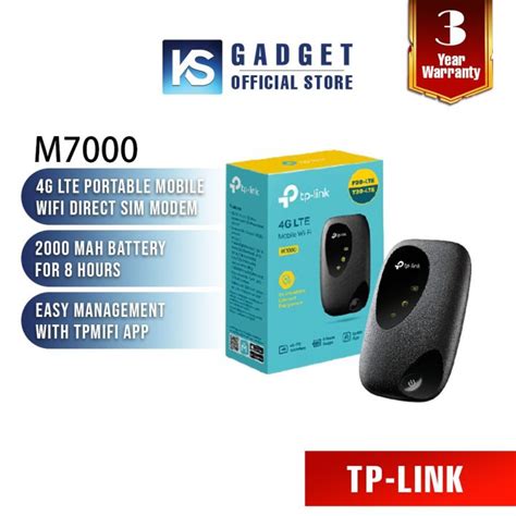 READY STOCK TP LINK M7000 4G LTE Portable Mobile WiFi Direct SIM Modem