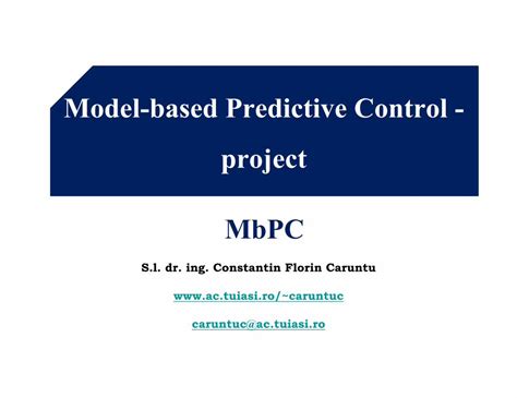 pdf model based predictive control project mbpc mbpcis a control algorithm based on solving