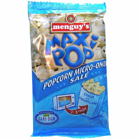 MENGUY S Menguy s pop corn salé micro ondable 100g pas cher Auchan fr