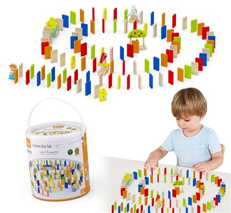 Viga Zestaw Drewniane Klocki Gra Domino Farma Element W Woodycudy