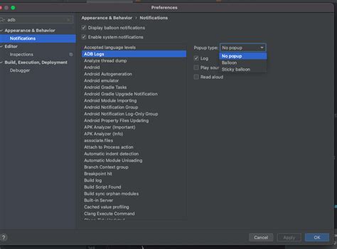 Java Disable Notification That Android Studio Is Unable To