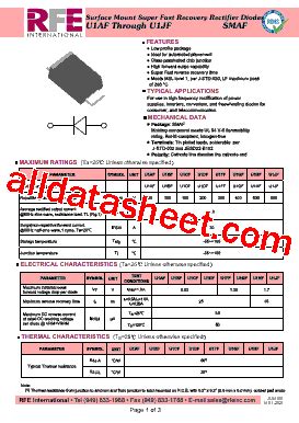 U1DF Marking U1DF Datasheet PDF RFE International