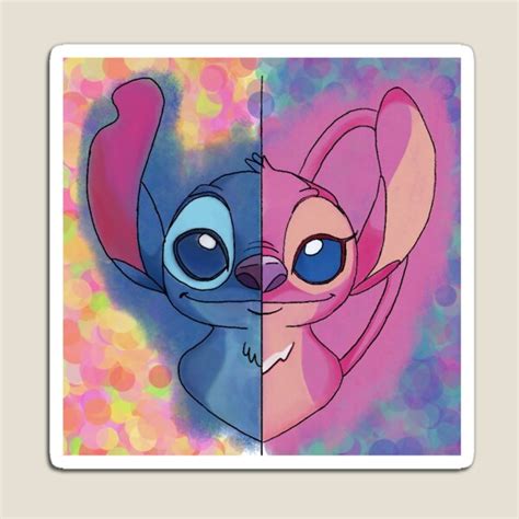Stitch And Angel Magnet For Sale By Confused Chaos Redbubble