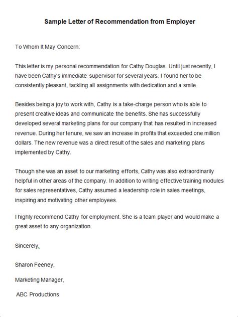 26 FREE Employee Recommendation Letters PDF DOC Free Premium
