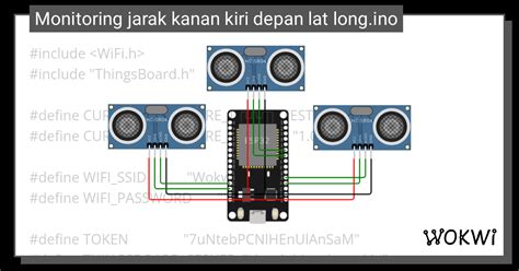 Monitoring Jarak Kanan Kiri Depan Lat O Wokwi Esp32 Stm32 Arduino Simulator