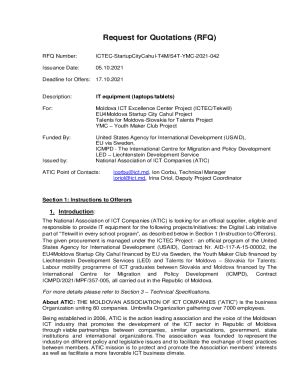 Fillable Online Request For Quotations RFQ 2 LOTs Equipment IHub