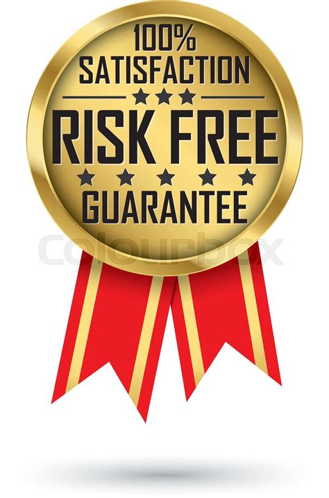 Risk Free Satisfaction Guarantee Gold Label Vector Illustration