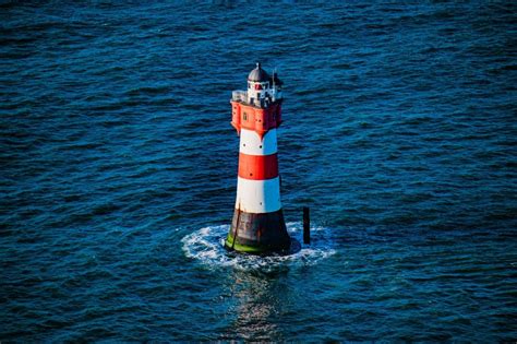 Wangerooge Von Oben Leuchtturm Roter Sand Als Historisches