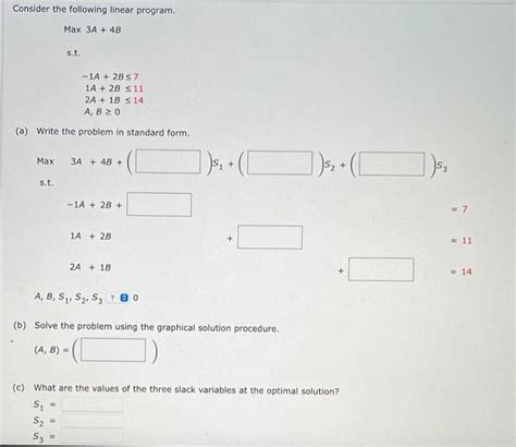 solved consider the following linear program max 3a 4b
