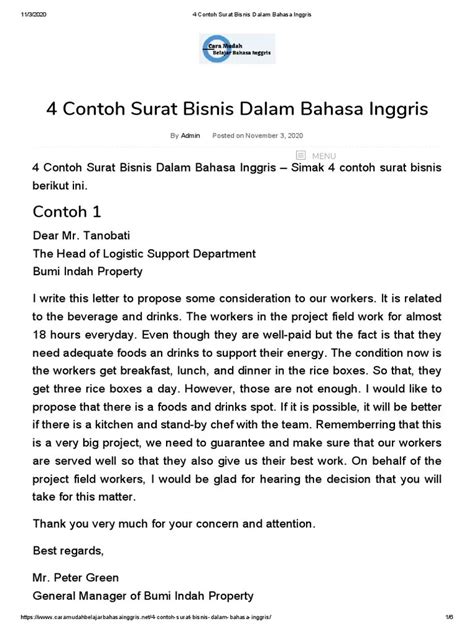Contoh Surat Undangan Bahasa Inggris Contoh Surat Resmi