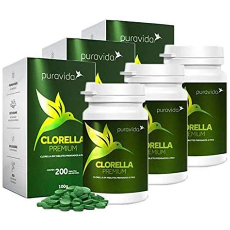 Kit X Clorella Premium Mg Tabletes Pura Vida Fitoter Picos