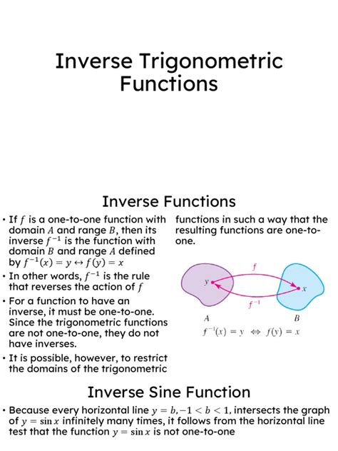inverse trigonometric functions pdf trigonometric functions function mathematics