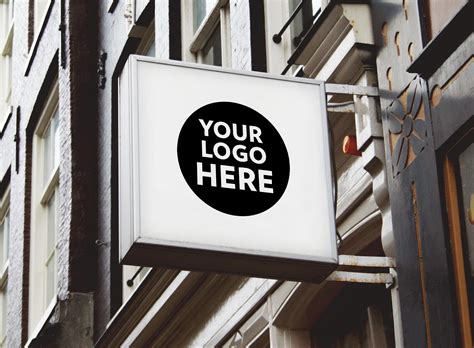 Free Wall Mounted Backlit Shop Sign Board Psd Mockups Good Mockups
