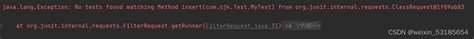java lang Exception No tests found matching Method没有找到匹配方法的测试 CSDN博客