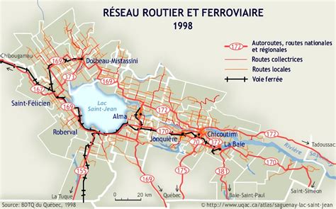 Carte routière du SaguenayLac Saint Jean