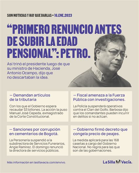 Estas son las noticias clave de hoy lunes 16 de enero La Silla Vacía