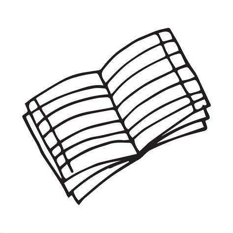 Vector Drawing In Doodle Style School Notebook Simple Line Drawing