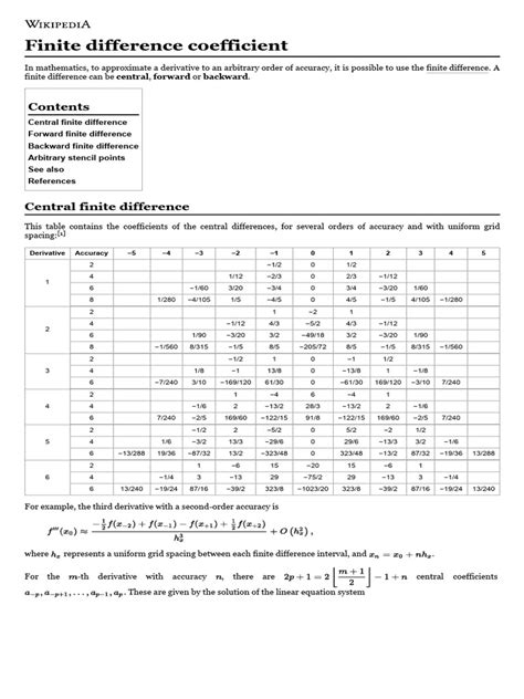 finite difference coefficient wikipedia pdf