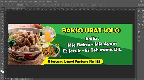 Cara Desain Banner Usaha Bakso Dengan Photoshop YouTube
