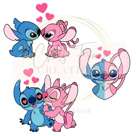 Stitch and Angel DXF SVG PNG Archivos Lilo Stitch Etsy México