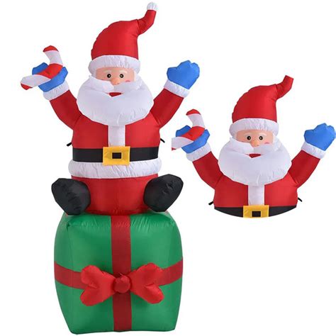 Papai Noel Inflavel Natal 1m E 80cm Led Enfeite Natalino Luminoso