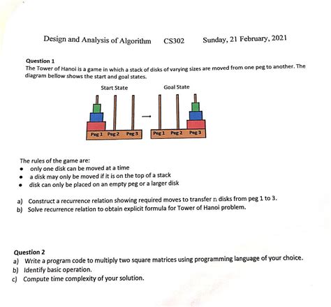 solved design and analysis of algorithm cs302 sunday 21