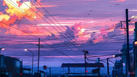 Anime Sunset City Wallpapers Wallpaper Cave