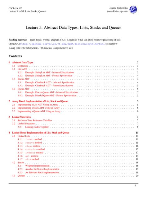 lecture03 listsstacksqueues notes pdf queue abstract data type data type