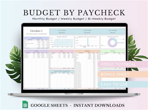 Buy Budget By Paycheck Spreadsheet Google Sheets Budget Template