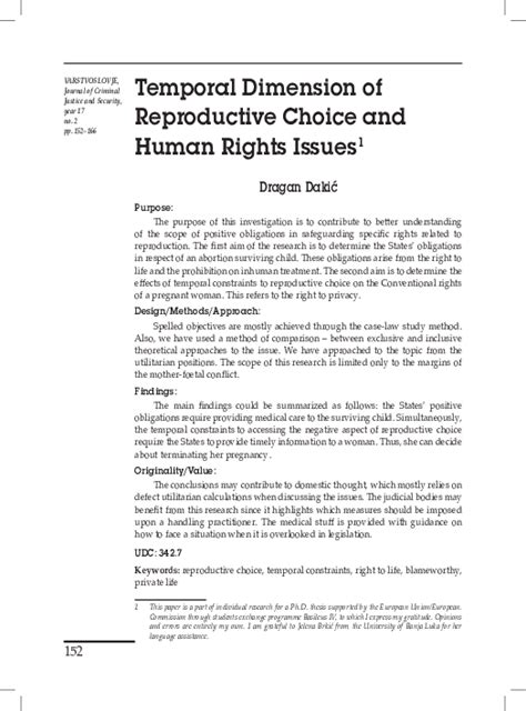 pdf temporal dimension of reproductive choice and human rights issues dragan dakic Драган