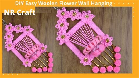 Diy Easy Woolen Flower Wall Hanging Christmas Wall Decorations