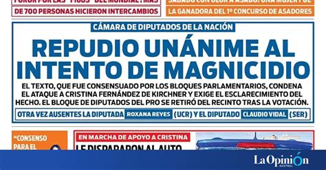 Diario La Opinión Austral tapa edición impresa del domingo 4 de