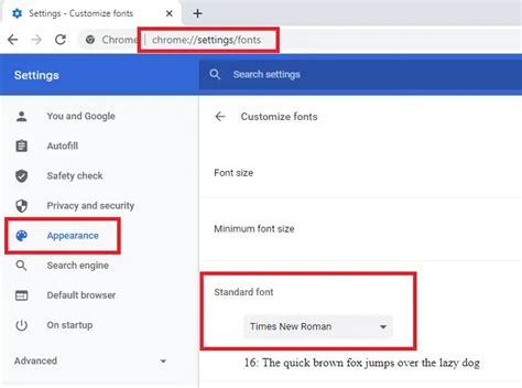 How To Change Default Font In Chrome Edge And Firefox