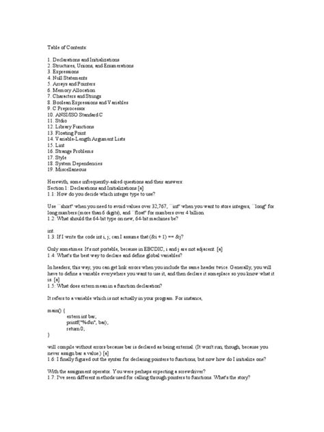 interview questions pdf c programming language pointer computer programming