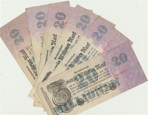 Deutschland Millionen Mark Reichsbanknoten Kn Rot Ma Shops