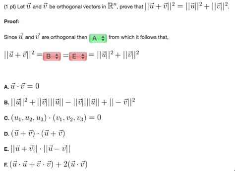 solved let u and v be orthogonal vectors in r n prove that
