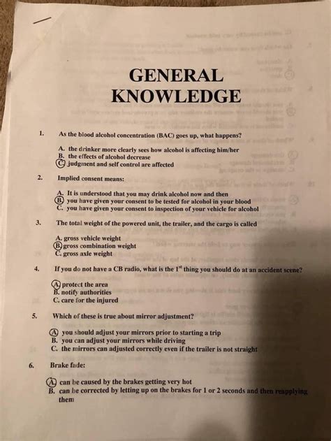 Nayah Green Cdl Test Answers General Knowledge Cdl Test