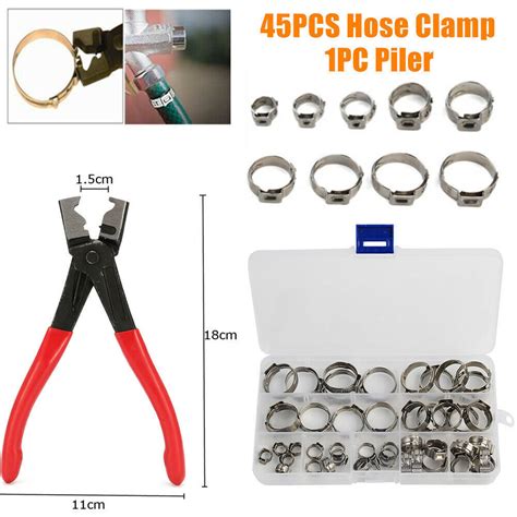 130 80X Hose Clamp Single Ear Stainless Steel Clip Crimp Air Water Fuel