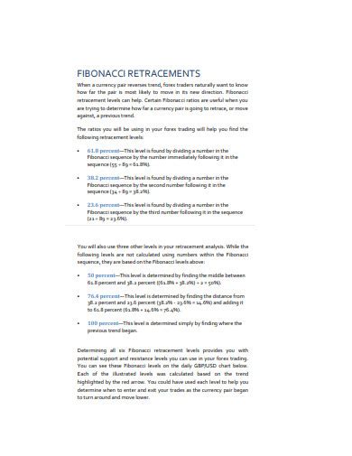 Fibonacci Retracement Examples Format Pdf