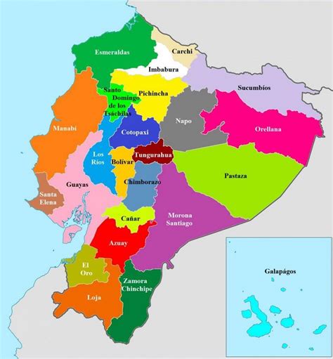 Mapa del EcuadorFísico Político Turístico Provincias