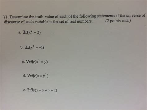 solved determine the truth value of each of the following