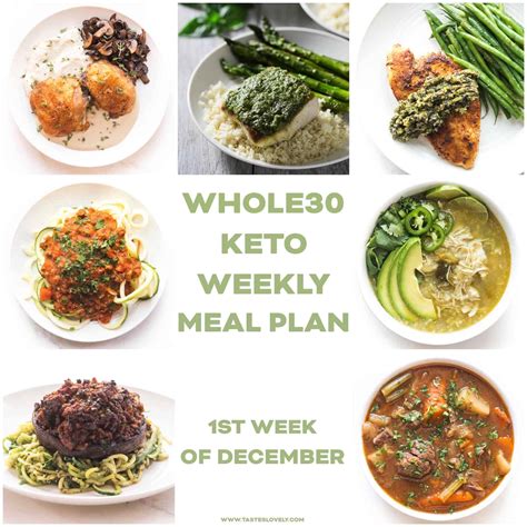 Whole Keto Weekly Meal Plan December Week Tastes Lovely
