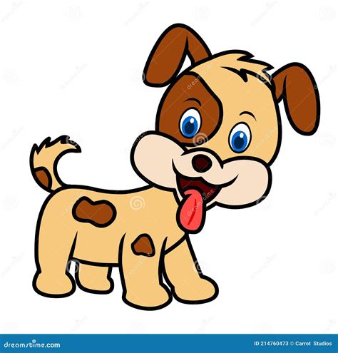 Feliz Perro Dibujos Animados Ilustración Ilustración del Vector