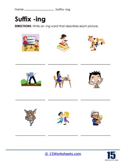 Suffix Ing Worksheets No Prep In Ing Words Word Work