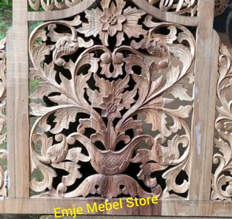 Jual Ornamen Ukir Jati Hiasan Dinding Ukiran Gebyok Pintu Di Lapak EMJE