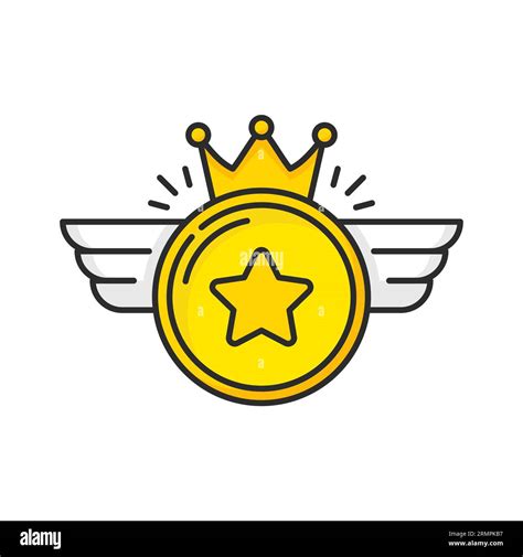 Coin With Crown And Wings Icon Of Special Bonus Points Exclusive
