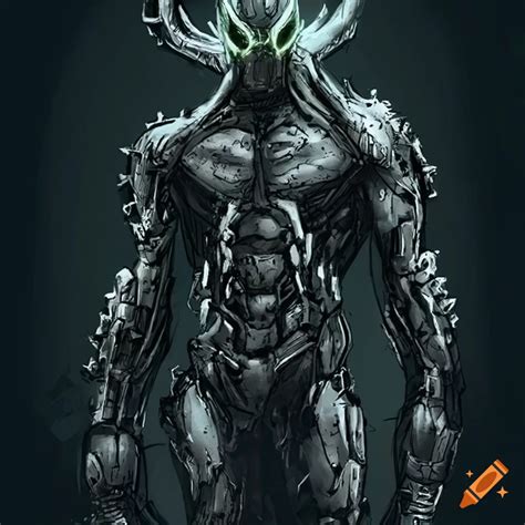 Image Of A Cyborg Superhero In Black Steel Armor On Craiyon
