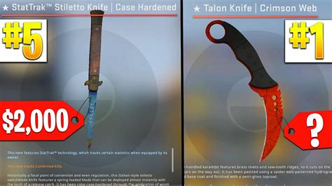 Top 5 Most Expensive CSGO Prisma Knives YouTube