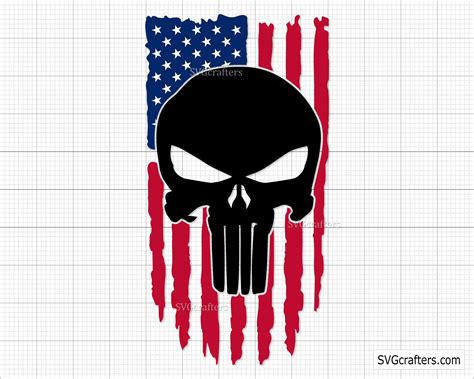 American Skull Flag Svg Png Usa Skull Flag Svg Skull Clipart Etsy