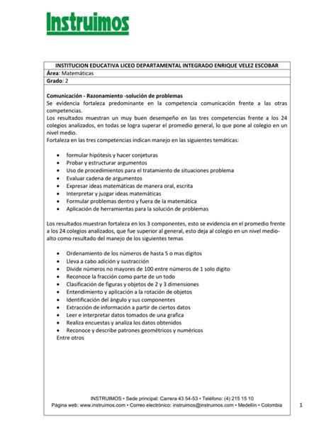 INSTITUCION EDUCATIVA LICEO DEPARTAMENTAL INTEGRADO ENRIQUE VELEZ